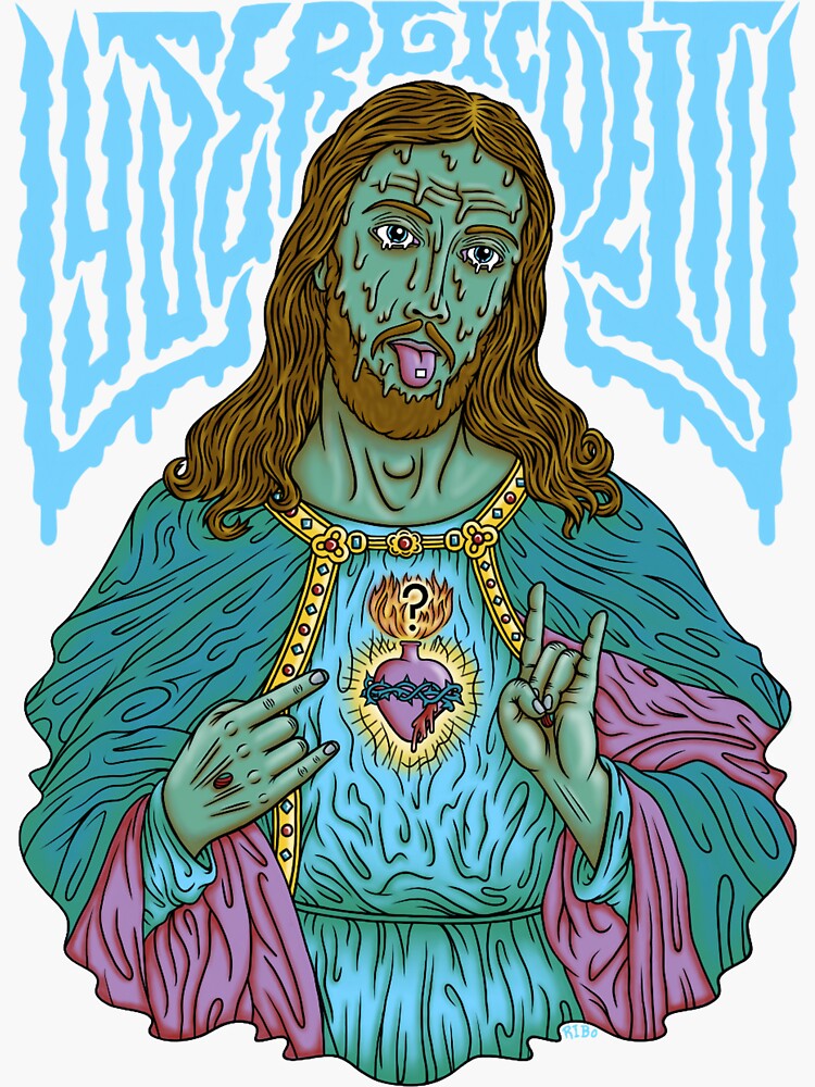 "LsD Jesus" Sticker by iamriboflavin | Redbubble