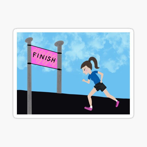 "Running Across the Finish Line" Sticker for Sale by Orchyd | Redbubble