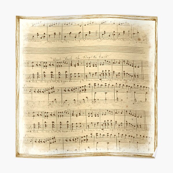 "Music Notes Art Decor Vintage Sheet Music" Poster for Sale by ...