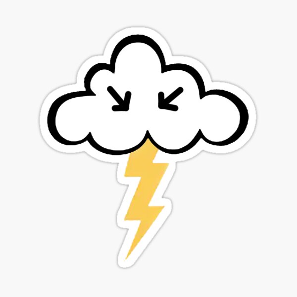 "Lightning Thunder Cloud" Sticker by CatzPotato | Redbubble