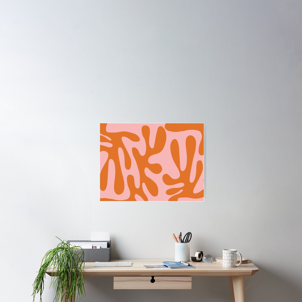 "Funky Cutouts Abstract Minimalist Pattern in Burnt Orange and Pink ...