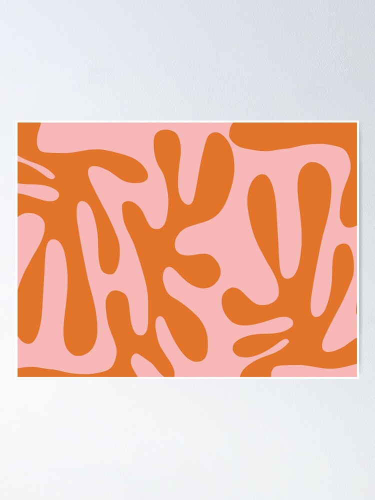 "Funky Cutouts Abstract Minimalist Pattern in Burnt Orange and Pink ...