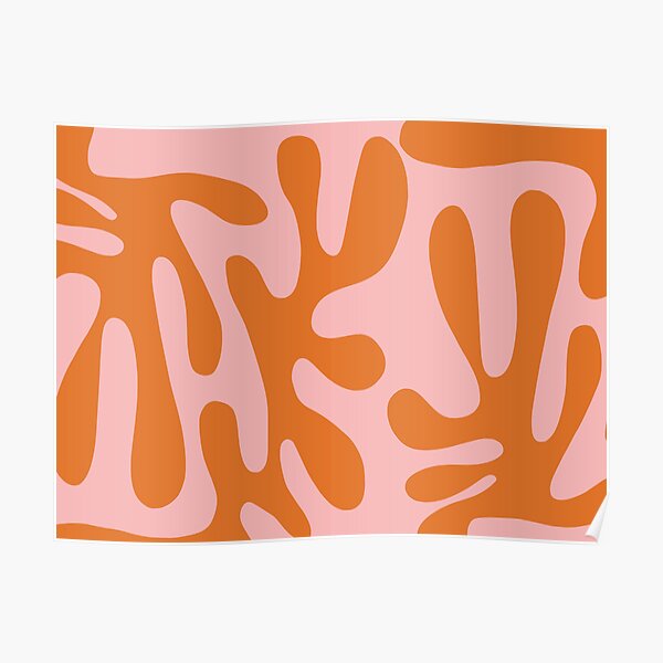 "Funky Cutouts Abstract Minimalist Pattern in Burnt Orange and Pink ...