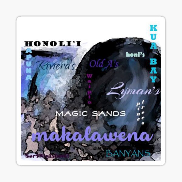 "Big Island Beaches" Sticker for Sale by gigicristal70 | Redbubble