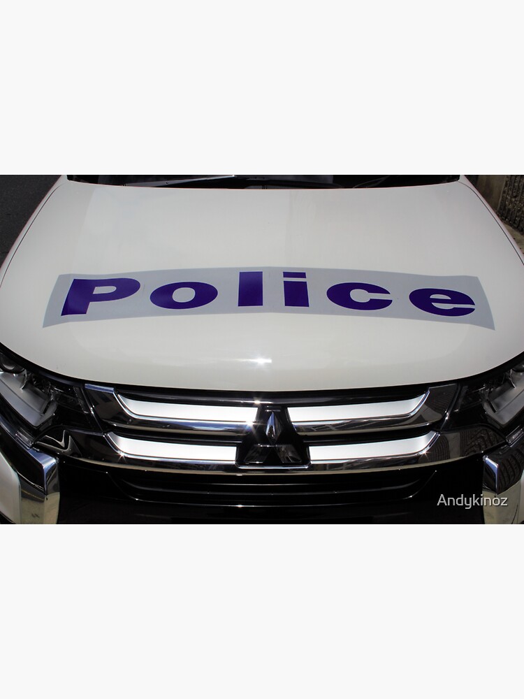 "Police car sign" Sticker by Andykinoz | Redbubble