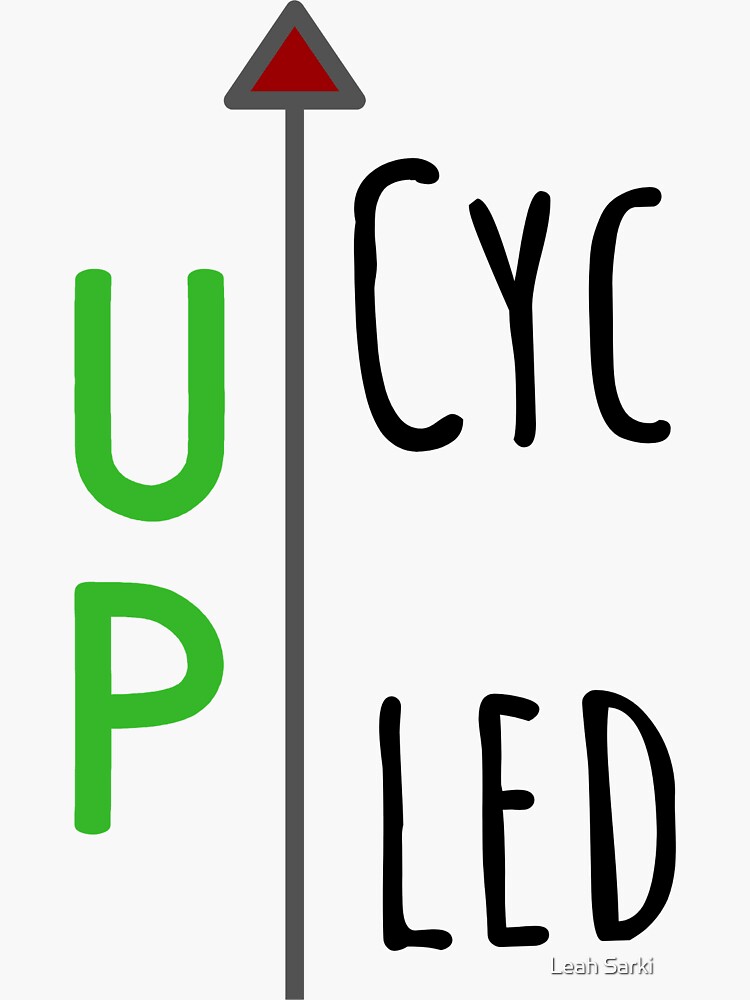 "Upcycled logo -self upgraded " Sticker by leahsarki | Redbubble