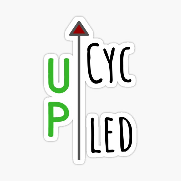 "Upcycled logo -self upgraded " Sticker by leahsarki | Redbubble