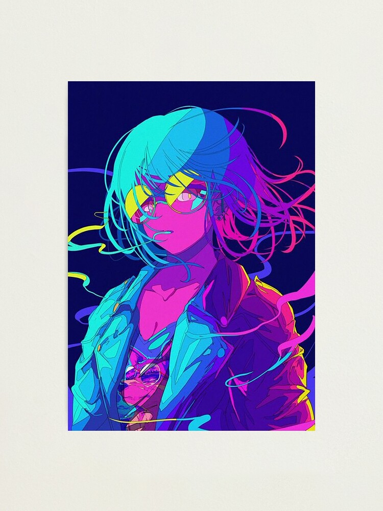 Cool Neon Anime Girl Photographic Print By Jasonleone Redbubble