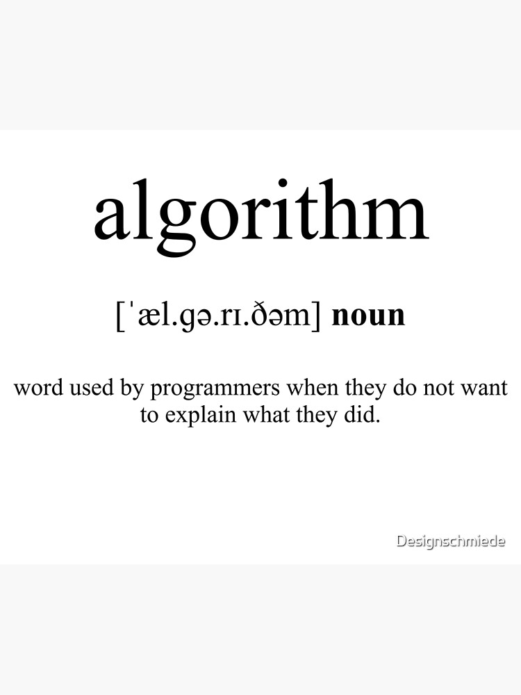 Algorithm Definition Dictionary Collection Poster By Designschmiede