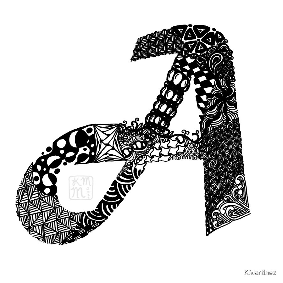 "Alphabet Doodles - A" by KMartinez | Redbubble