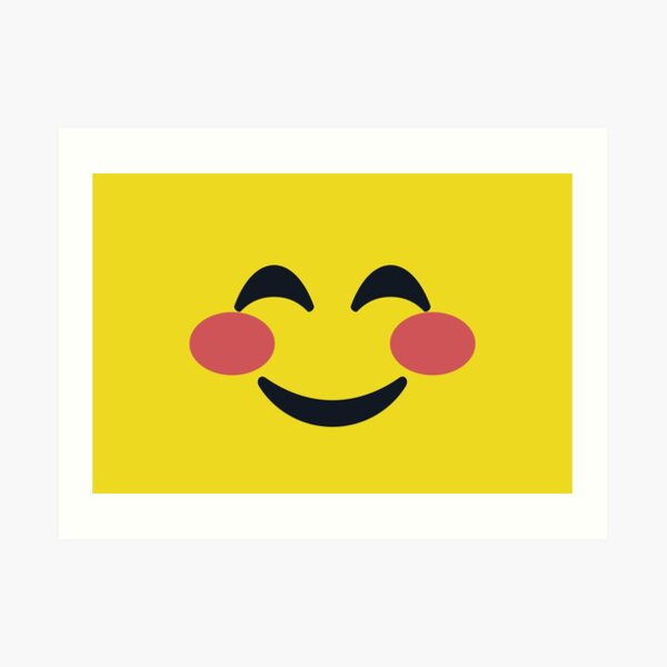 Impression artistique « Smiley heureux, rougir, visage aux joues rouges ...