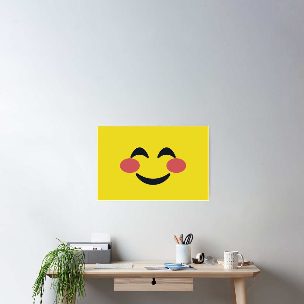 "Glücklicher Smiley, Erröten, Gesicht mit roten Wangen, rosige Wangen ...