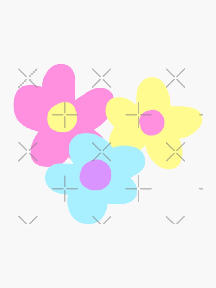 "cute pastel flowers" Sticker for Sale by Mackenzie Swanson | Redbubble