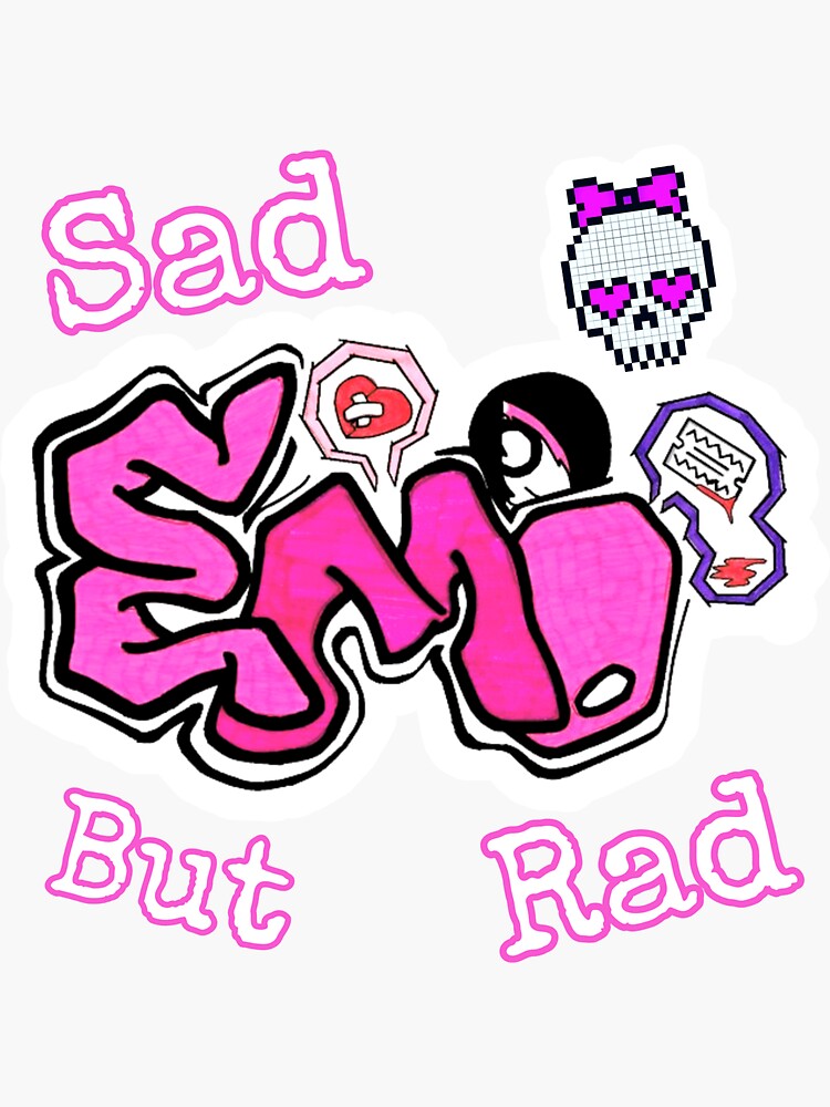 "Sad But Rad" Sticker for Sale by MiseryBlackout | Redbubble