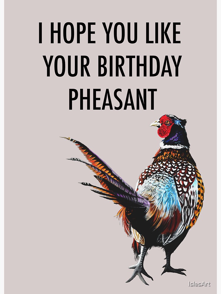 "Pheasant birthday card - fun birthday card - birthday card - pheasant ...