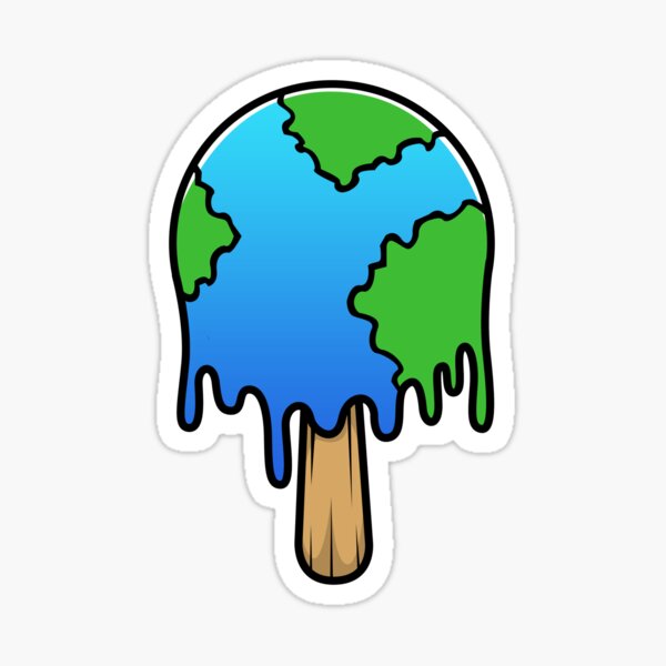 "melting ice cream globe" Sticker for Sale by OVMEngemann | Redbubble