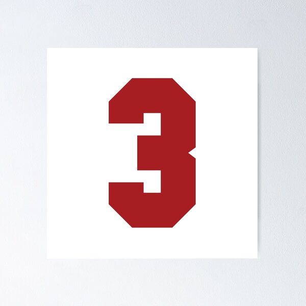 "Three Jersey Number 3" Poster for Sale by elhefe | Redbubble