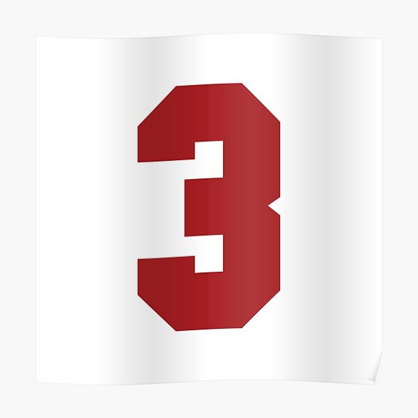 "Three Jersey Number 3" Poster for Sale by elhefe | Redbubble