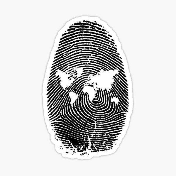 "World Finger Map" Sticker for Sale by Rickann | Redbubble