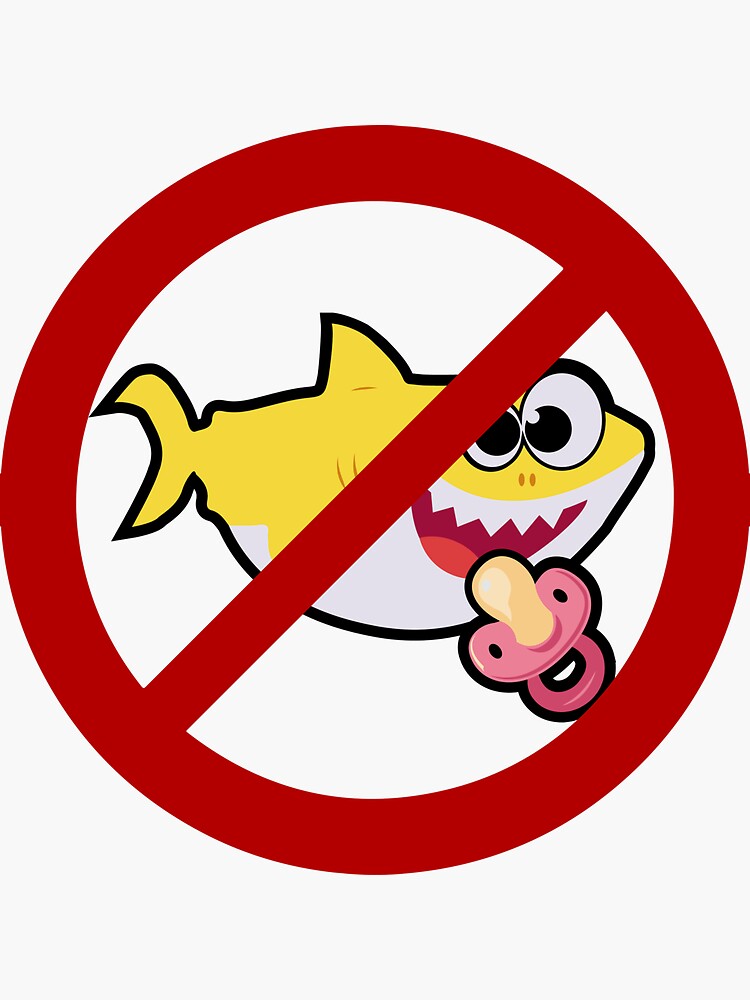 "NO Baby Shark Zone" Sticker for Sale by Klutzo | Redbubble