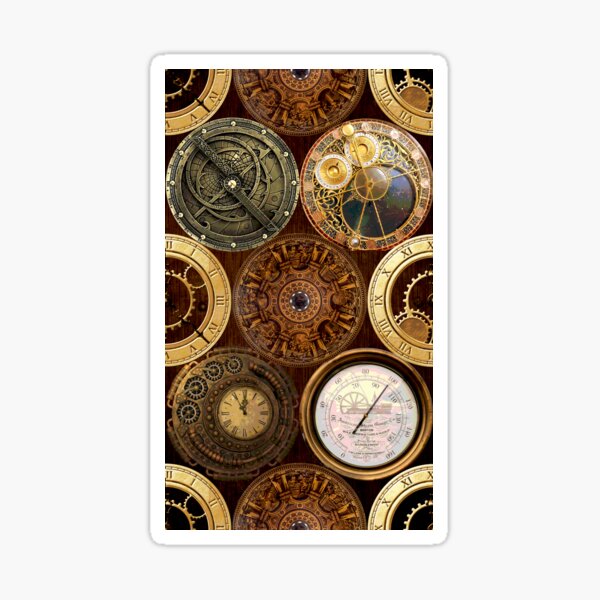 "Repeating design of steampunk round objects" Sticker for Sale by ...
