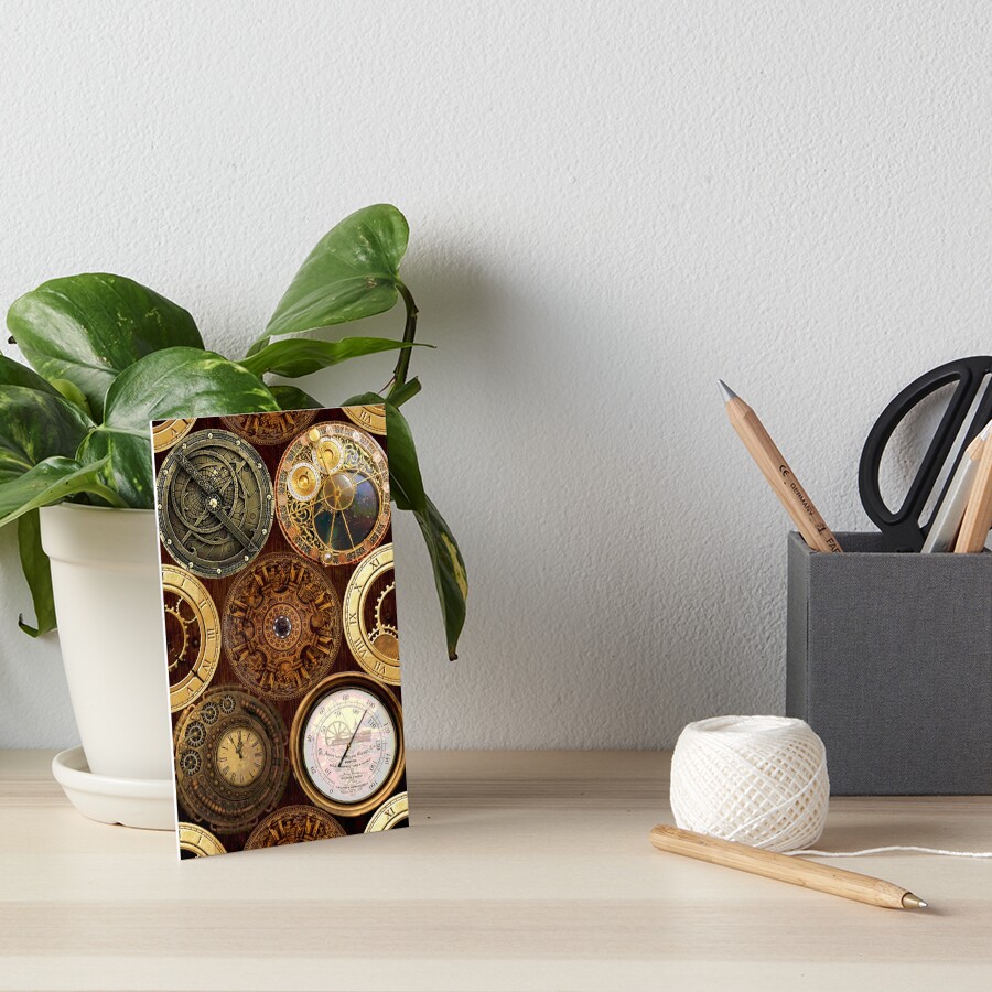 "Repeating design of steampunk round objects" Art Board Print by ...