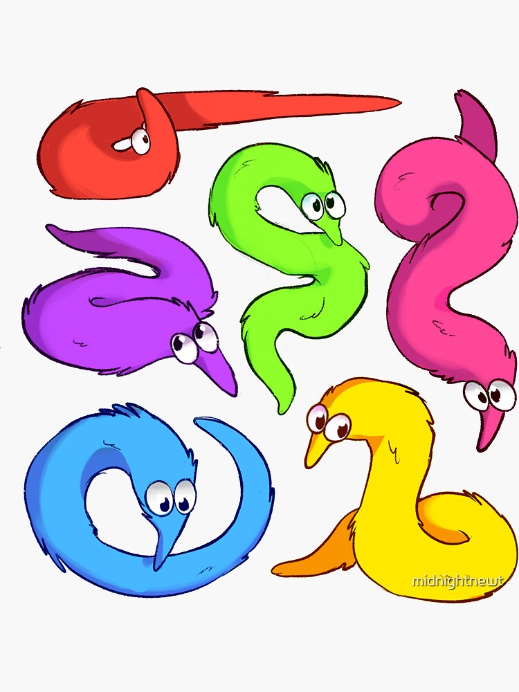 "Worm on a string!! " Sticker for Sale by midnightnewt | Redbubble