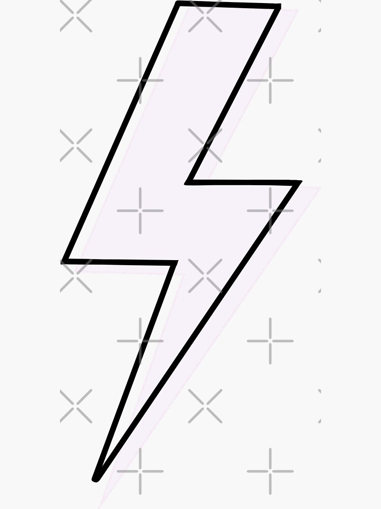 "White lightning bolt" Sticker for Sale by Cssens | Redbubble