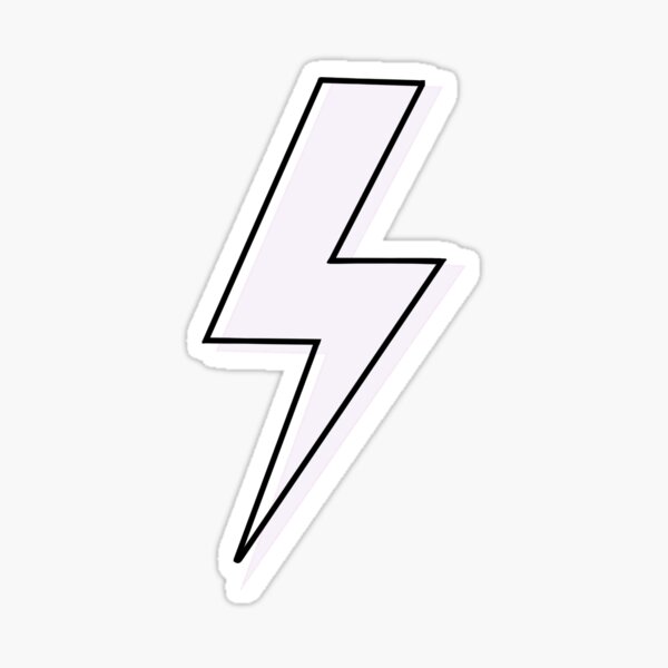 "White lightning bolt" Sticker for Sale by Cssens | Redbubble