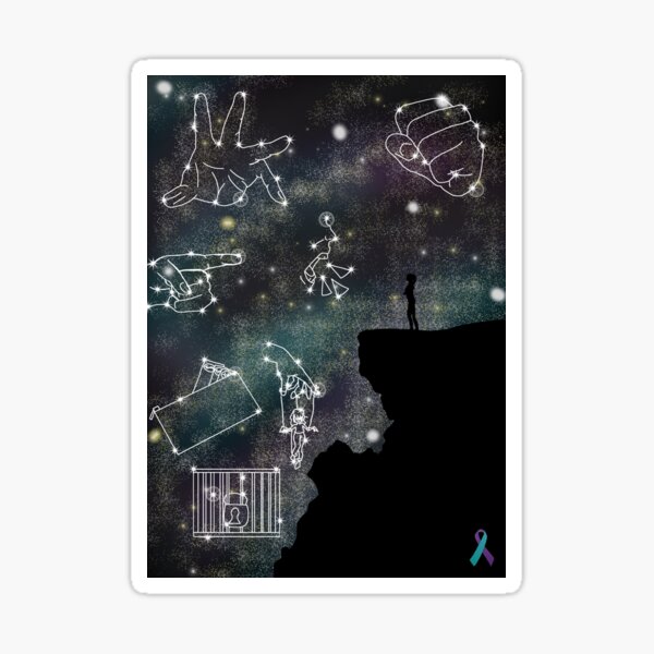 "Victim’s Universe" Sticker by jay-bingham | Redbubble