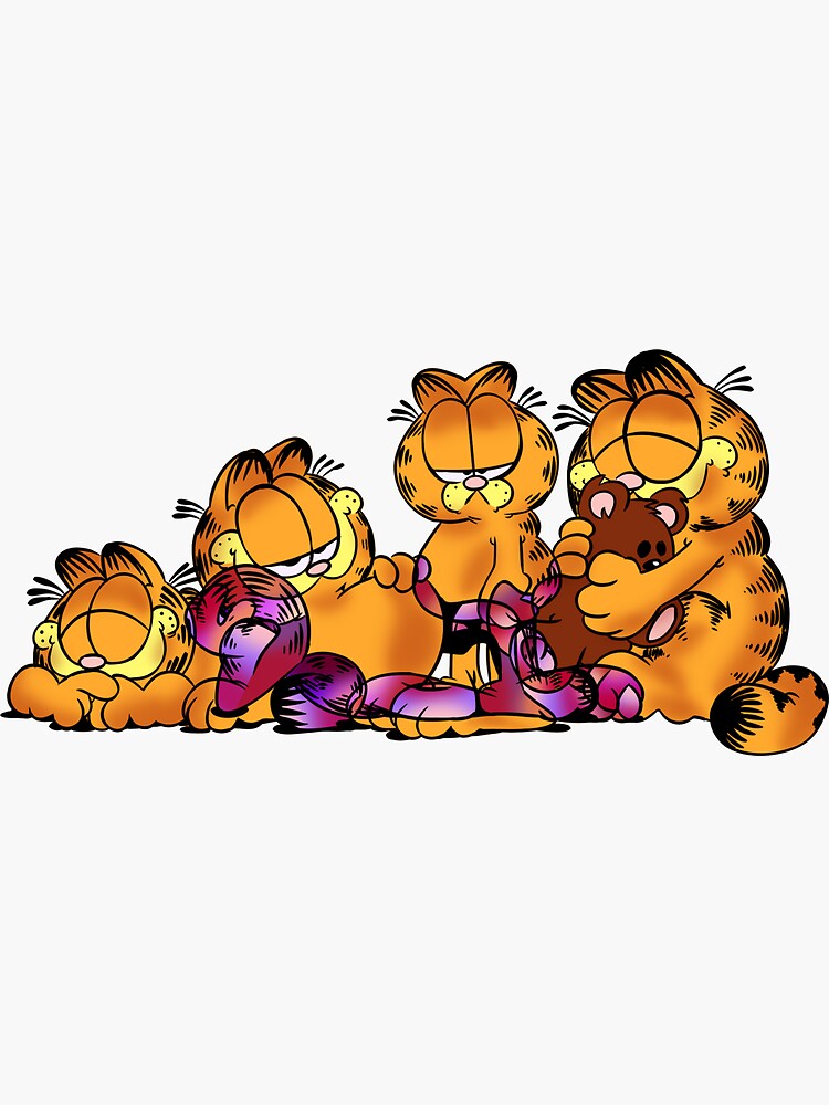 "Psychedelic Garfield" Sticker for Sale by eviemurray | Redbubble