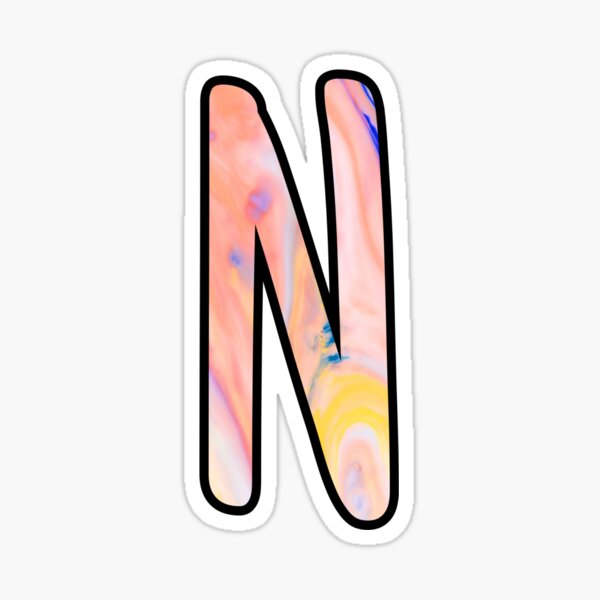 "Letter N" Sticker for Sale by meganjeanette6 | Redbubble