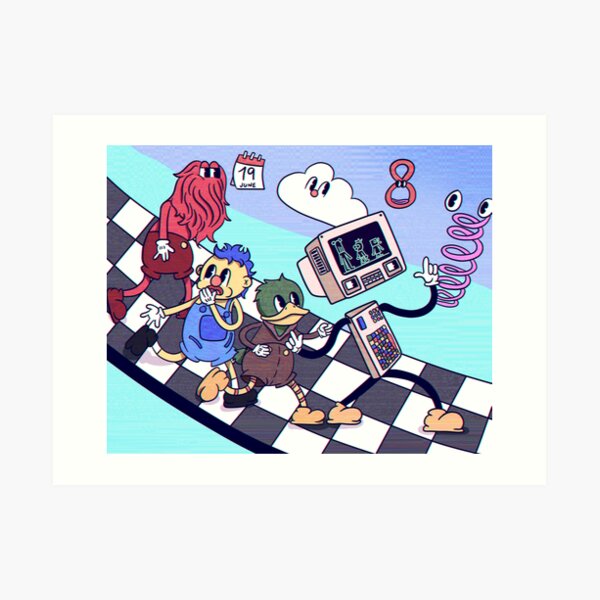 "Rubberhose Don't Hug Me I'm Scared Computer Fan Art" Art Print for ...