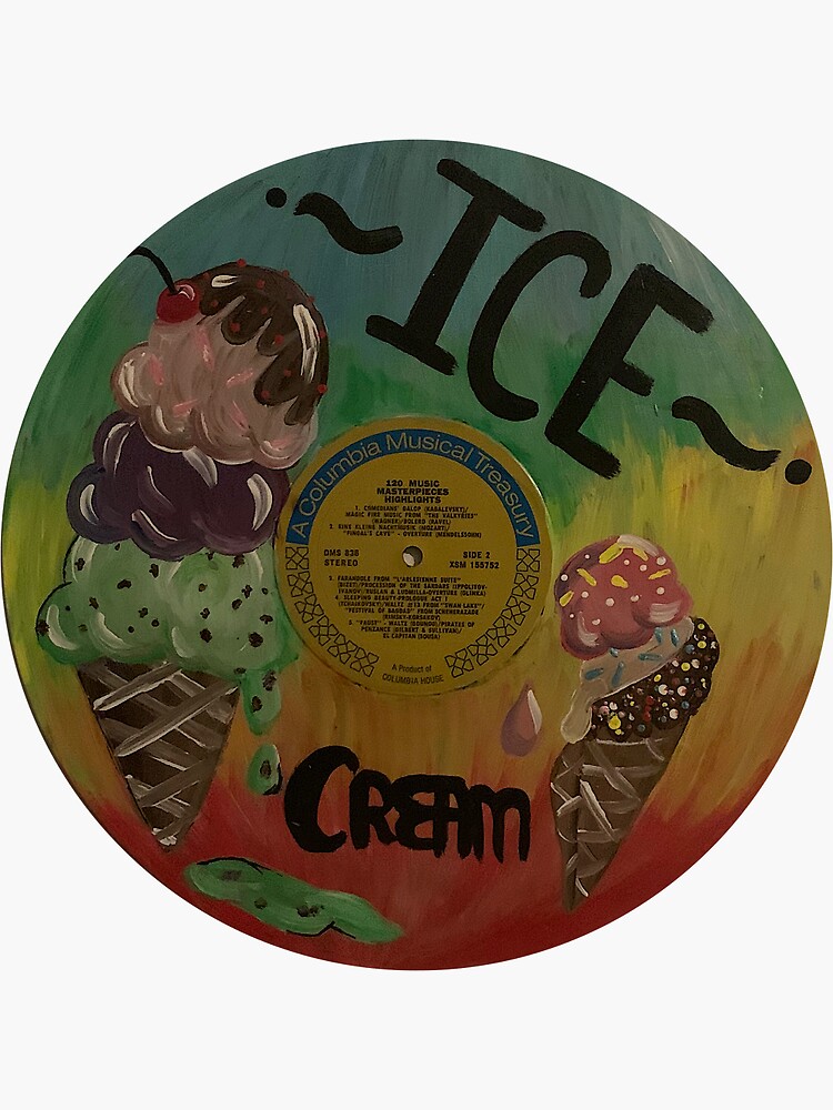 "Rainbow Ice Cream Record Painting" Sticker by caitlinowen | Redbubble