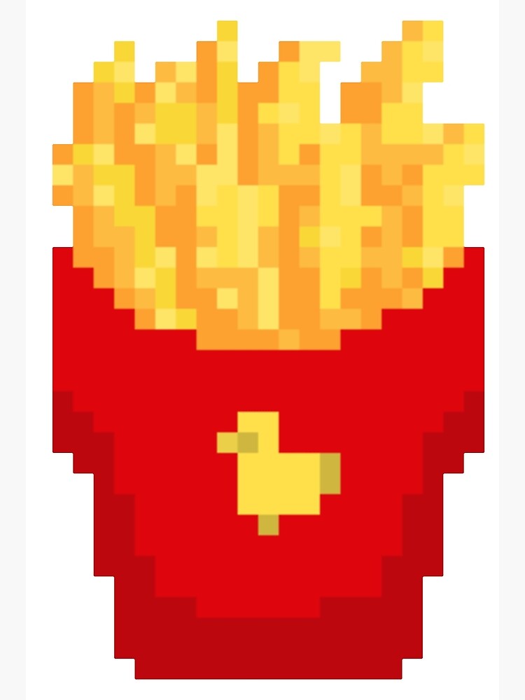 "Fries • Pixel Art • Sticker" Metal Print for Sale by Ojee | Redbubble