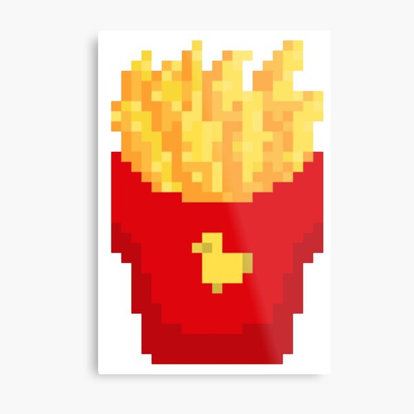 "Fries • Pixel Art • Sticker" Metal Print for Sale by Ojee | Redbubble