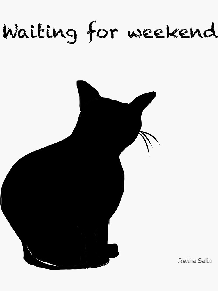 "Waiting for the weekend" Sticker by pencilandpaints | Redbubble