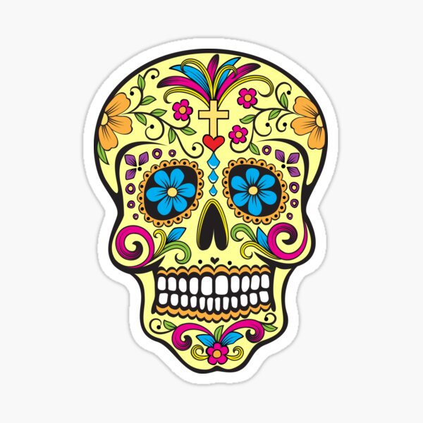 "skull yellow 2" Sticker for Sale by fabien-p | Redbubble