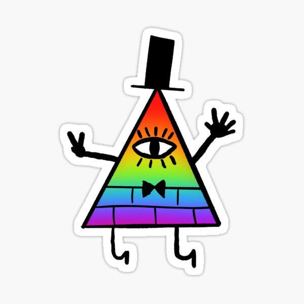 "Bill Cipher- Gay Pride Flag" Sticker by emcguckin54 | Redbubble
