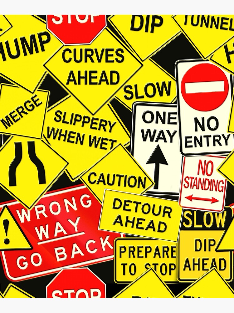 "Australian road signs repeating pattern" Art Print by beauravn | Redbubble