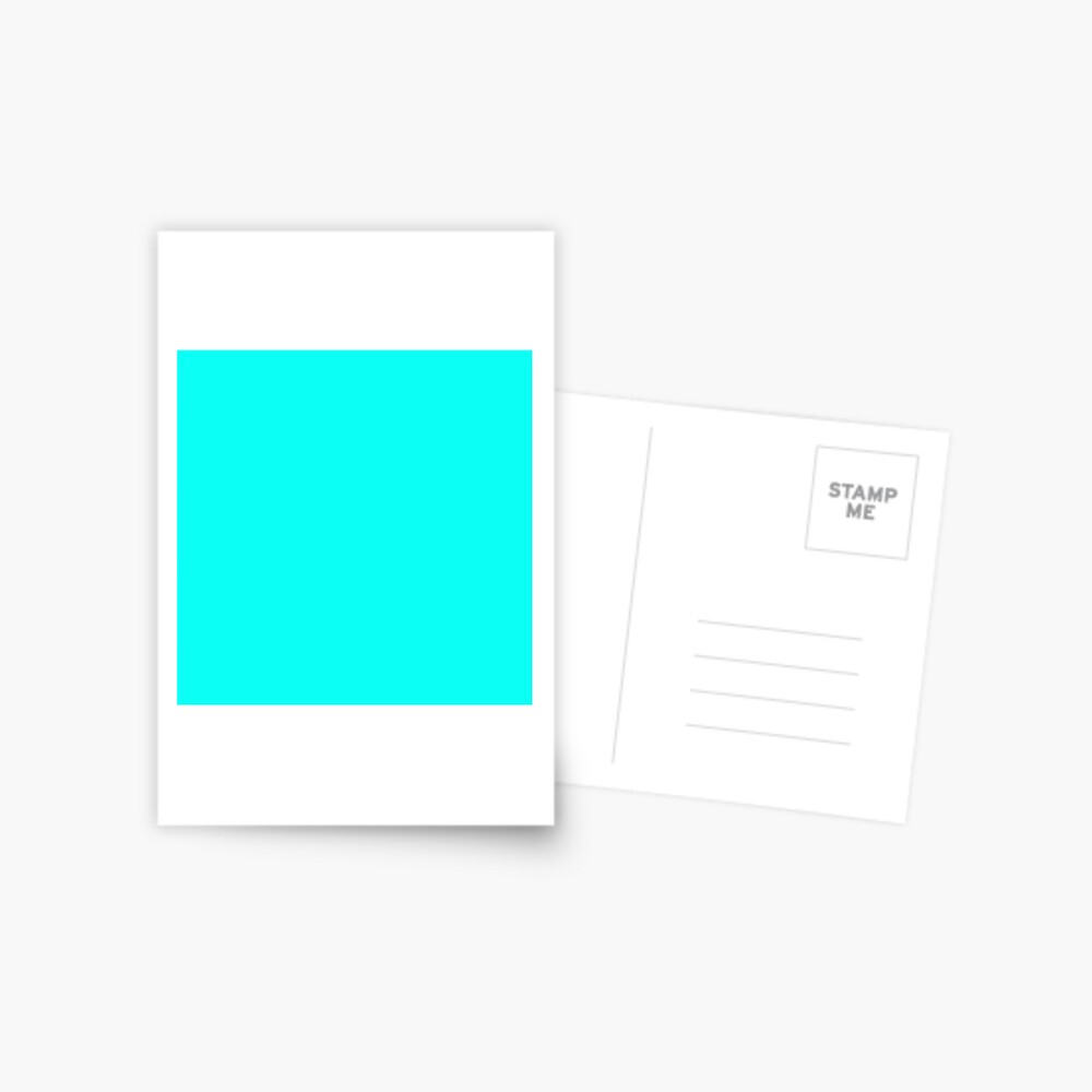  0cfff4 HEX CODE WEB COLOR LIGHT BLUE NEON Postcard For Sale By 