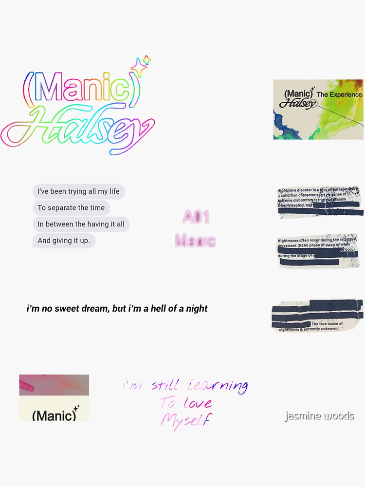 "Manic sticker pack" Sticker by tanaworldtour | Redbubble