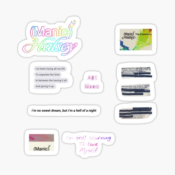 "Manic sticker pack" Sticker by tanaworldtour | Redbubble