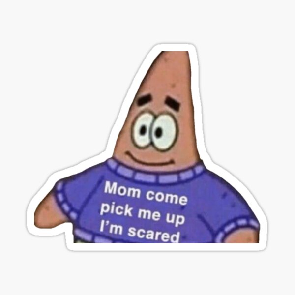 "Scared Patrick Meme" Sticker for Sale by tegenn27 | Redbubble