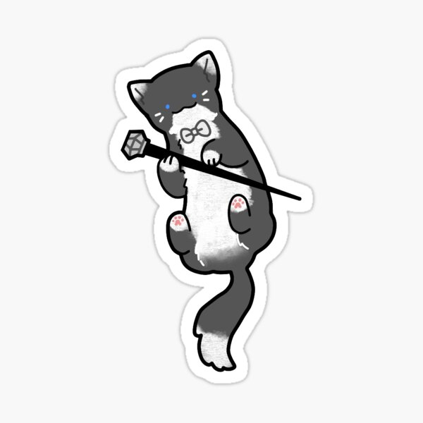 "Cat Damien" Sticker for Sale by Cliobaep | Redbubble