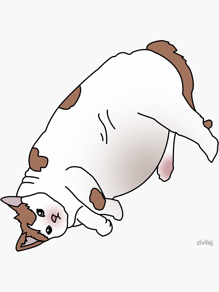 "Sad cursed cat meme" Sticker by zivilej | Redbubble