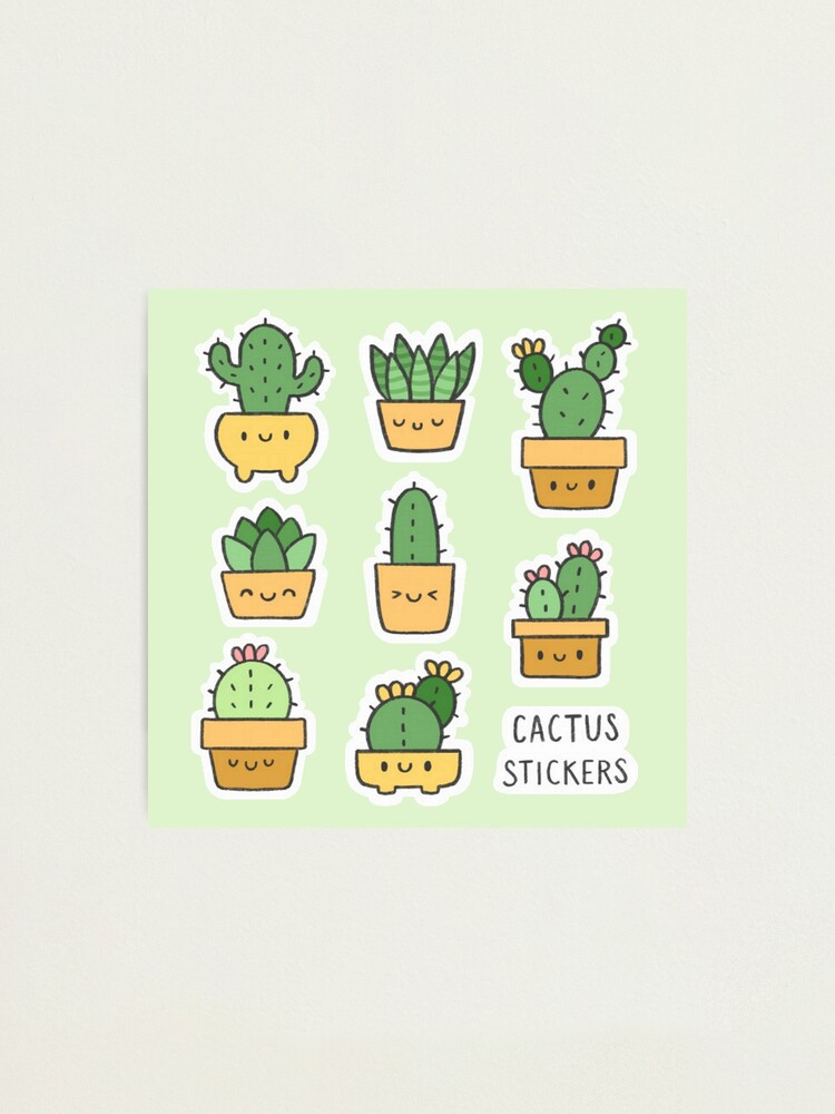 "Cactus Stickers" Photographic Print for Sale by kawaiistudio | Redbubble