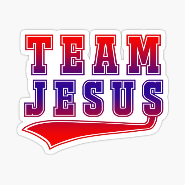"Team Jesus - Blue & Red" Sticker by trueblue0036 | Redbubble