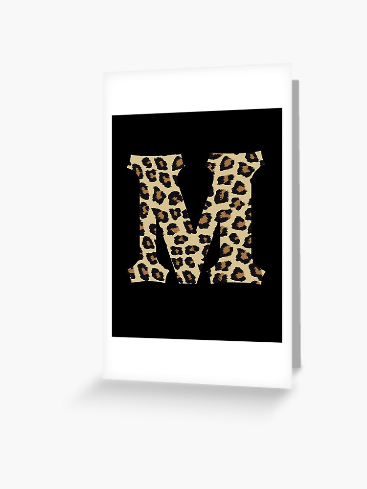 "Letter M Leopard Cheetah Monogram Initial" Greeting Card for Sale by ...