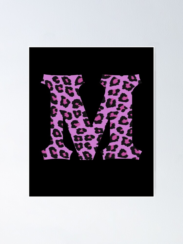 "Purple Letter M Leopard Cheetah Monogram Initial" Poster for Sale by ...